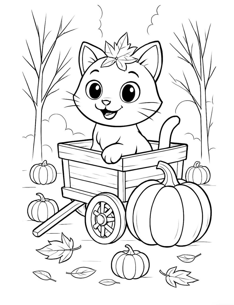 Adorable Autumn Fun - Digital Coloring Pages for Kids | Pumpkin ...