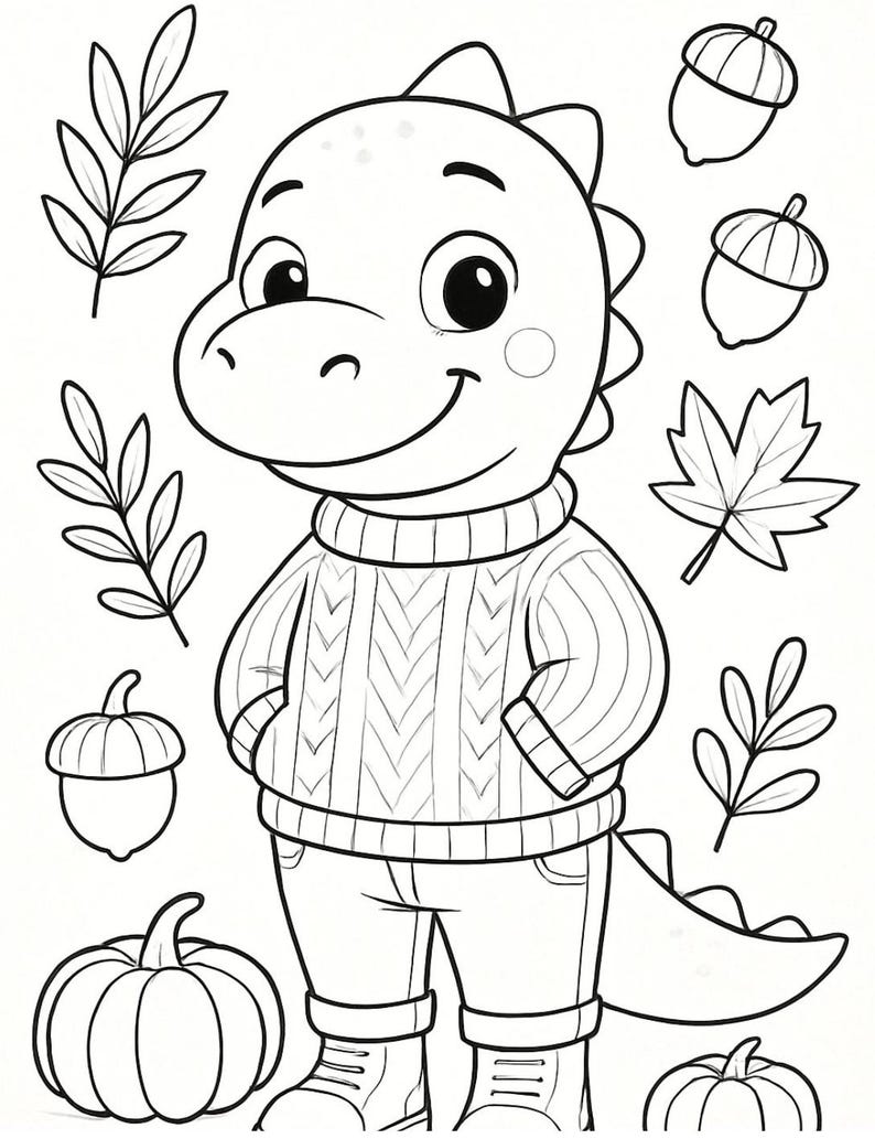 Adorable Autumn Fun - Digital Coloring Pages for Kids | Pumpkin ...