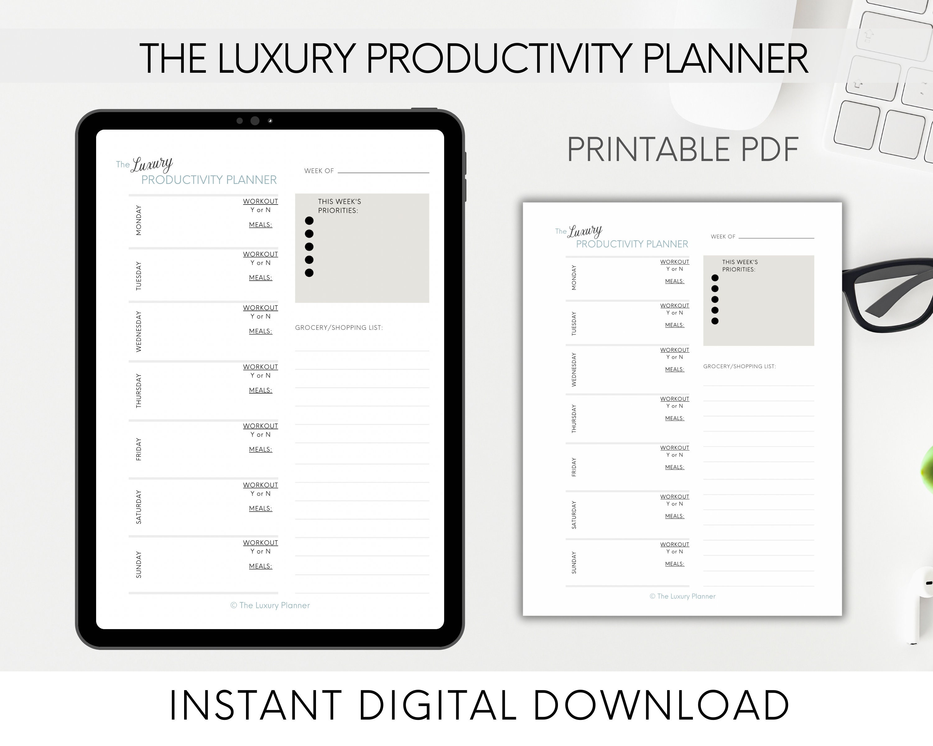 Weekly Planner Digital Planner Digital Download Life Planner Printable ...