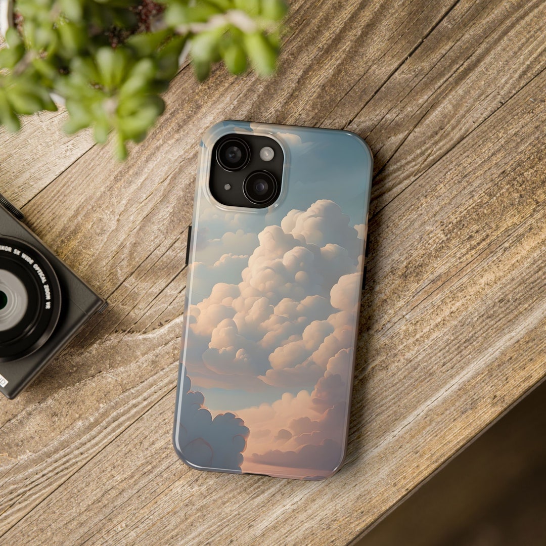 Blue Sky With Clouds Phone Case, Relaxing, Peaceful, Highly Detailed ...