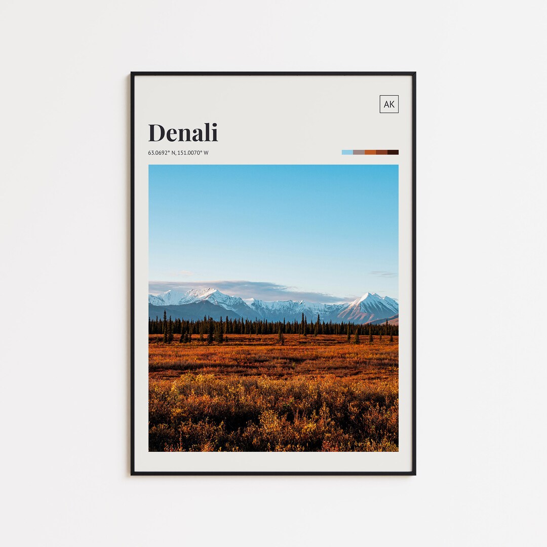 Denali Print Denali Poster Denali Wall Art Denali Print Denali Travel ...