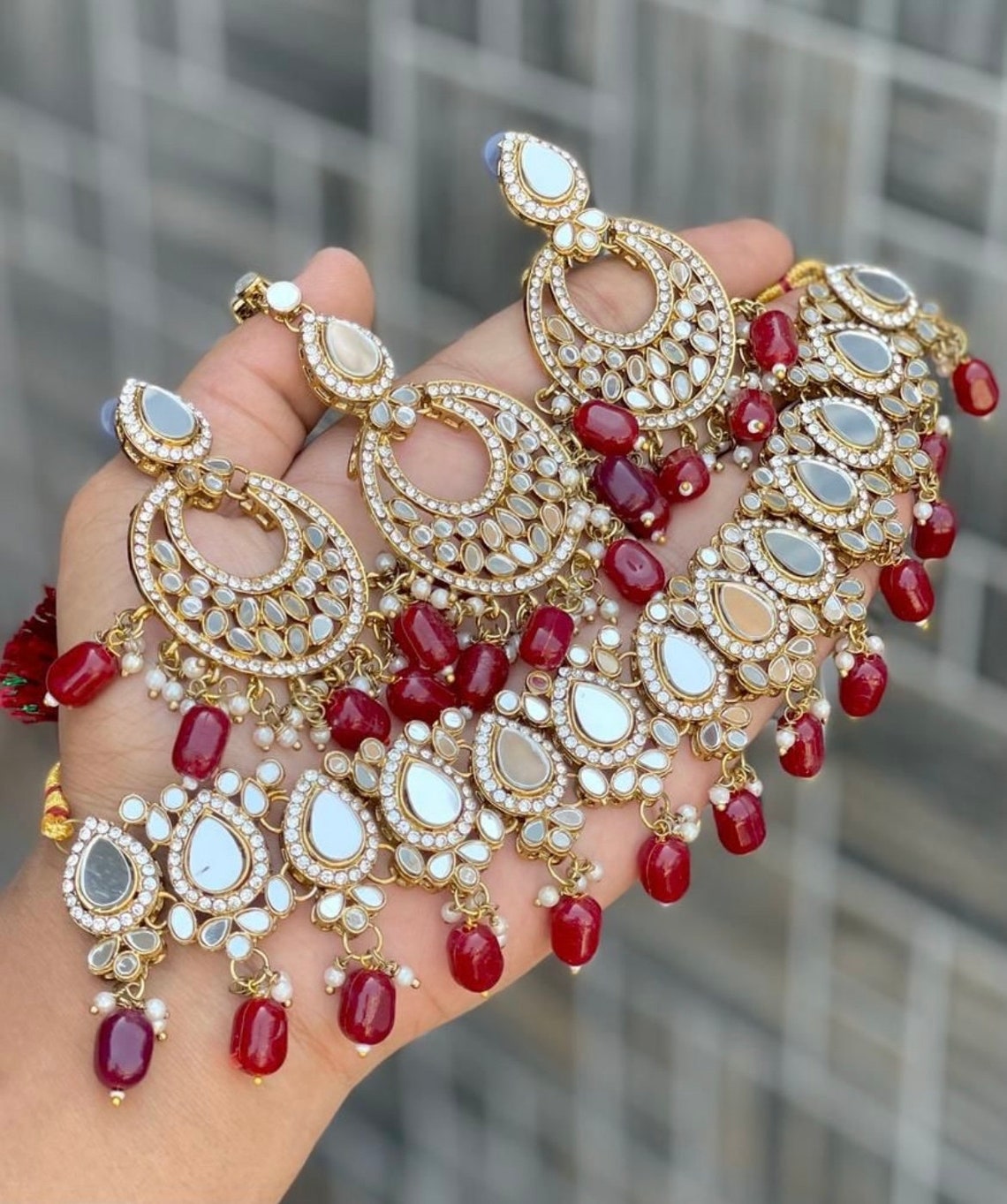 Choker Mirror Set, Mirror Jewelry, Indian Pakistani Jewelry, Necklace ...
