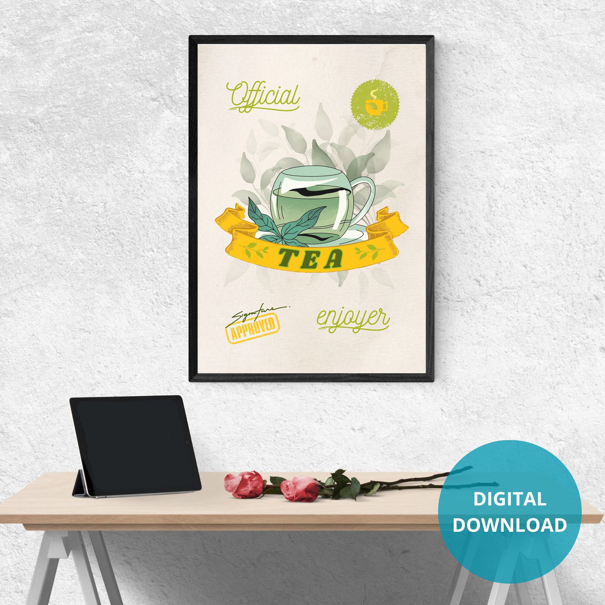 Official Tea Enjoyer Printable Poster Tealover Gift Tea Wall - Etsy