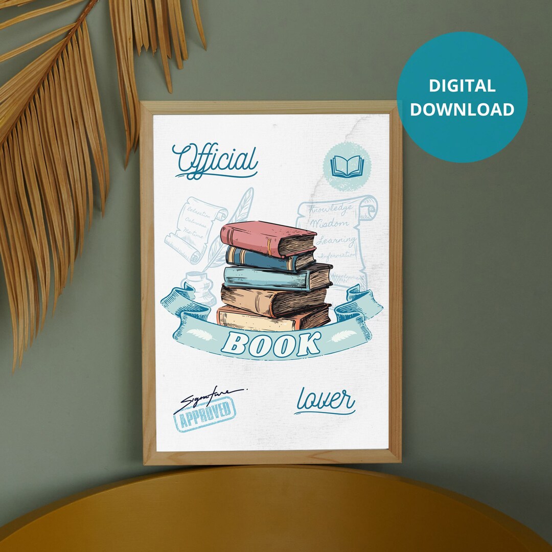 Official Book Lover Printable Poster, Booklover Gift, Book Wall ...