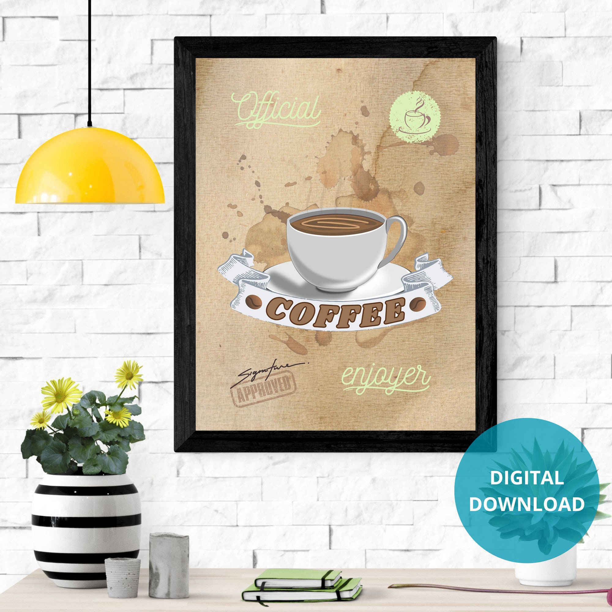 Official Coffee Enjoyer Printable Poster, Coffeelover Gift, Coffee Wall ...
