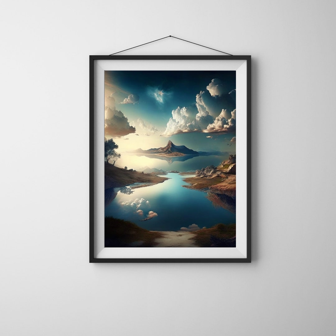 Tropical Island Printable. Light Blue Island Wall Art. - Etsy