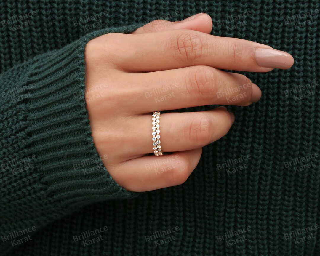 Full Eternity Moissanite Wedding Band for Women Matching Bands for ...