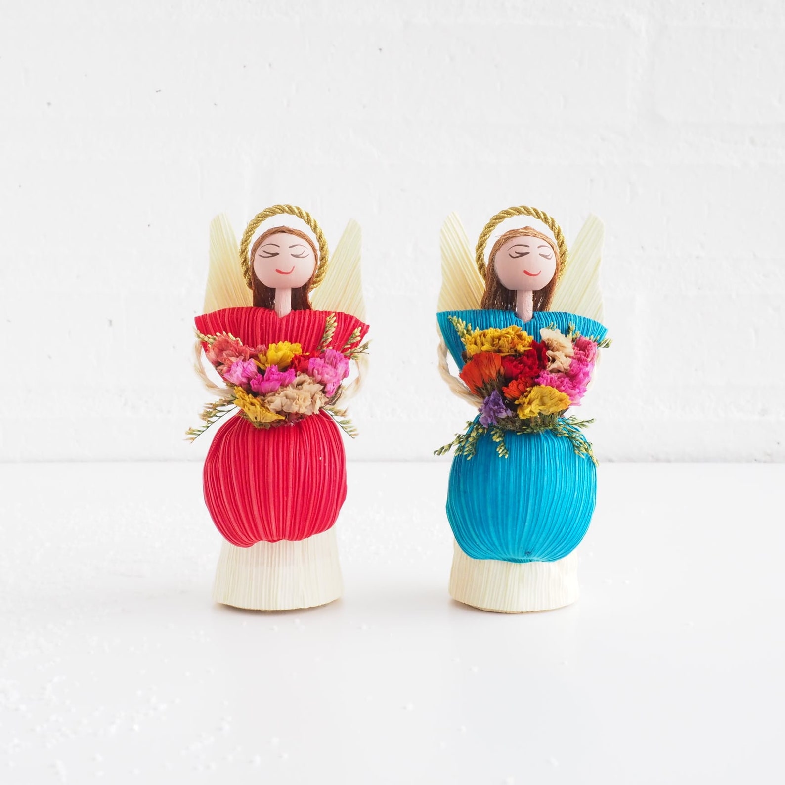 Corn Husk Flower Angel Table Decor - Etsy