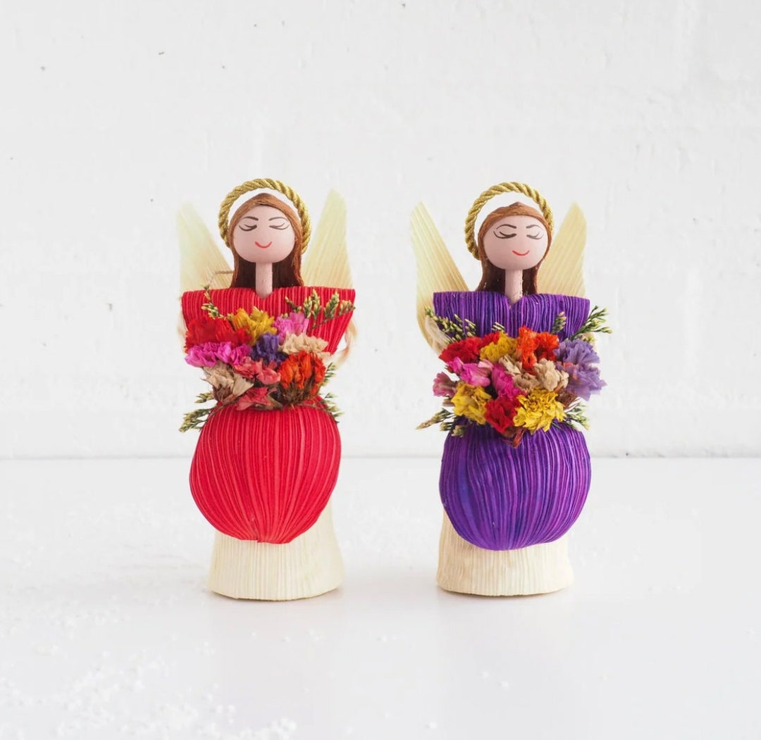 Corn Husk Flower Angel Table Decor - Etsy
