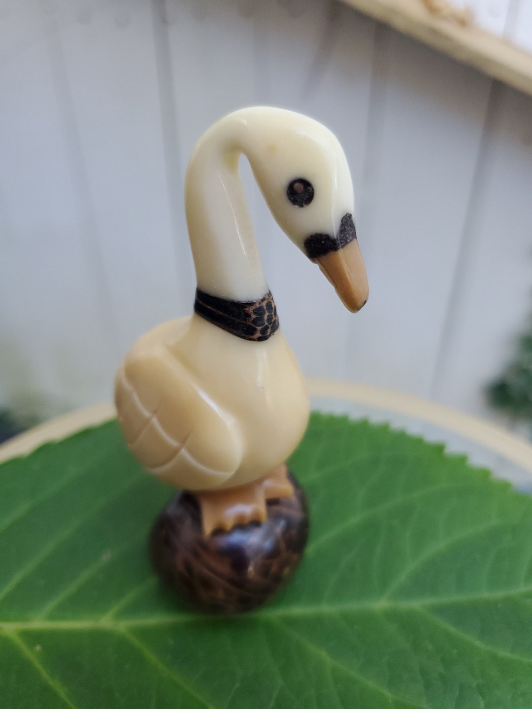 Elegant Swan Natural Tagua Carvings - Etsy