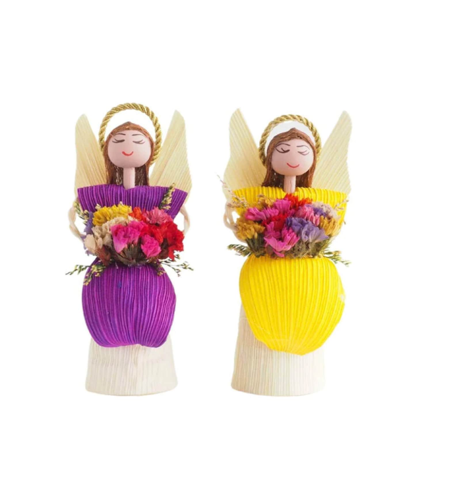 Corn Husk Flower Angel Table Decor - Etsy