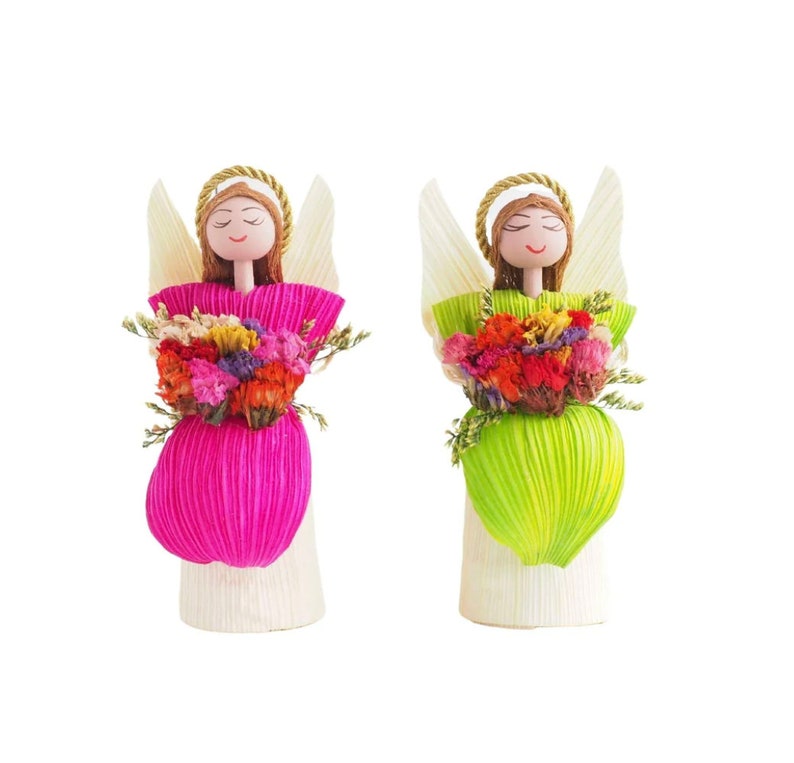 Corn Husk Flower Angel Table Decor - Etsy