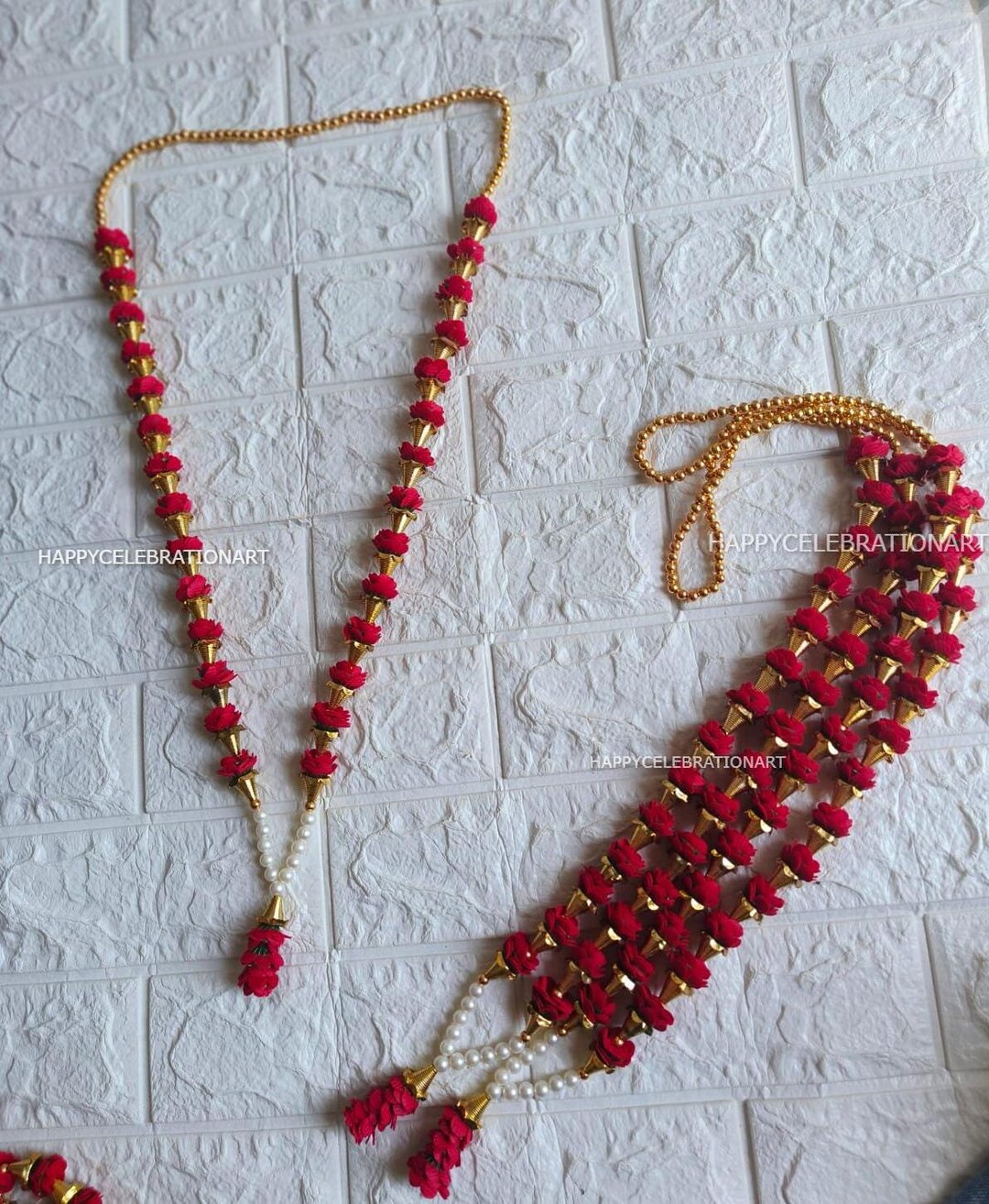 Elegant Rose Floral Milni Haar-handmade Beads Wedding Garland, Baraat ...