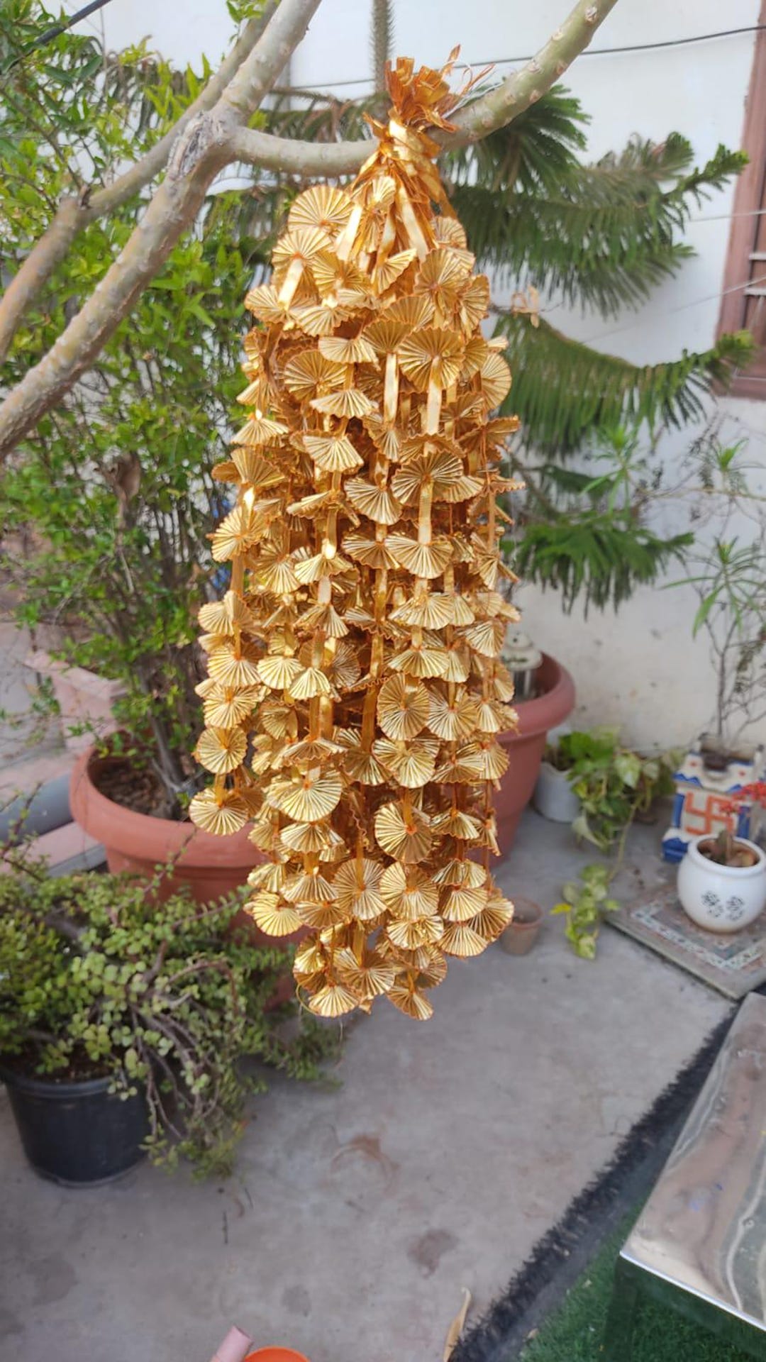 2 Feet Gota Flower Garlands With Net Fabric for Wedding Mandap | Muslim ...