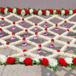 Full Floral Border Jasmine Bridal Entry Chaadar Indian/punjabi ...