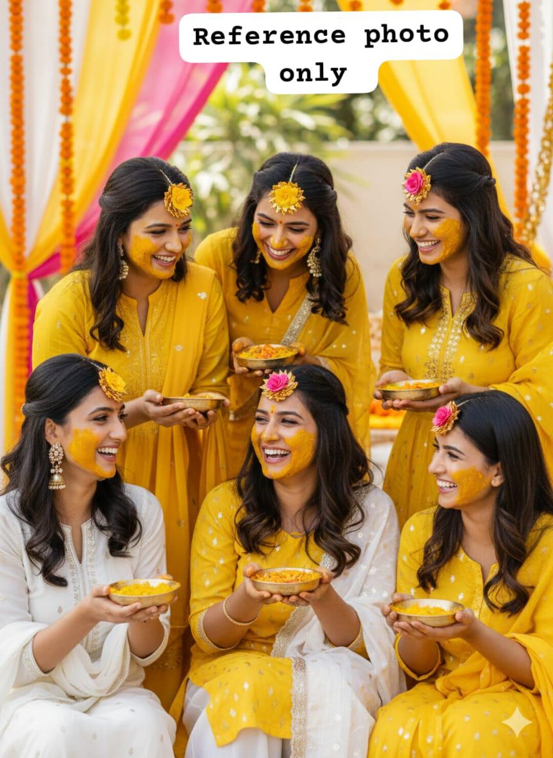 Yellow / Pink Satin Rose With Gota Floral Maang Tikka , Haldi Mehndi ...