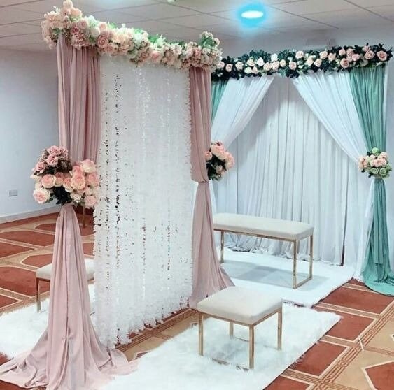 Nikah Pardah Elegant Floral Hangings and Jasmine Strings for Islamic ...