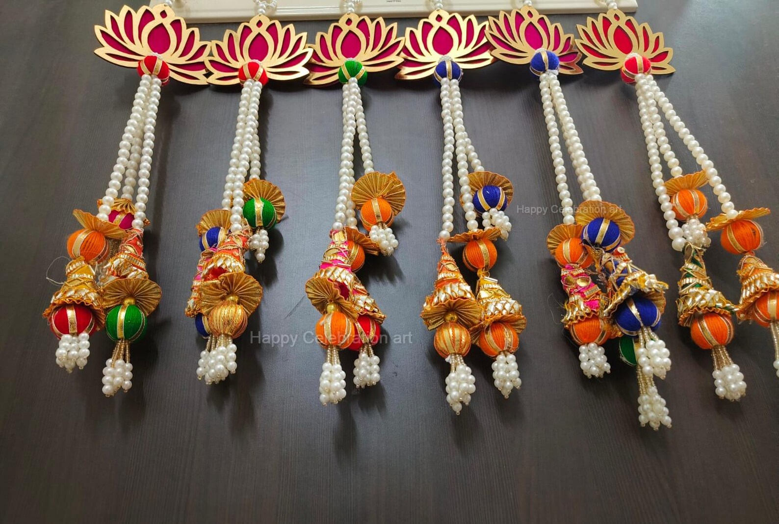 Pink Lotus Pearl Latkan Hanging: Indian Wedding Decor - Etsy
