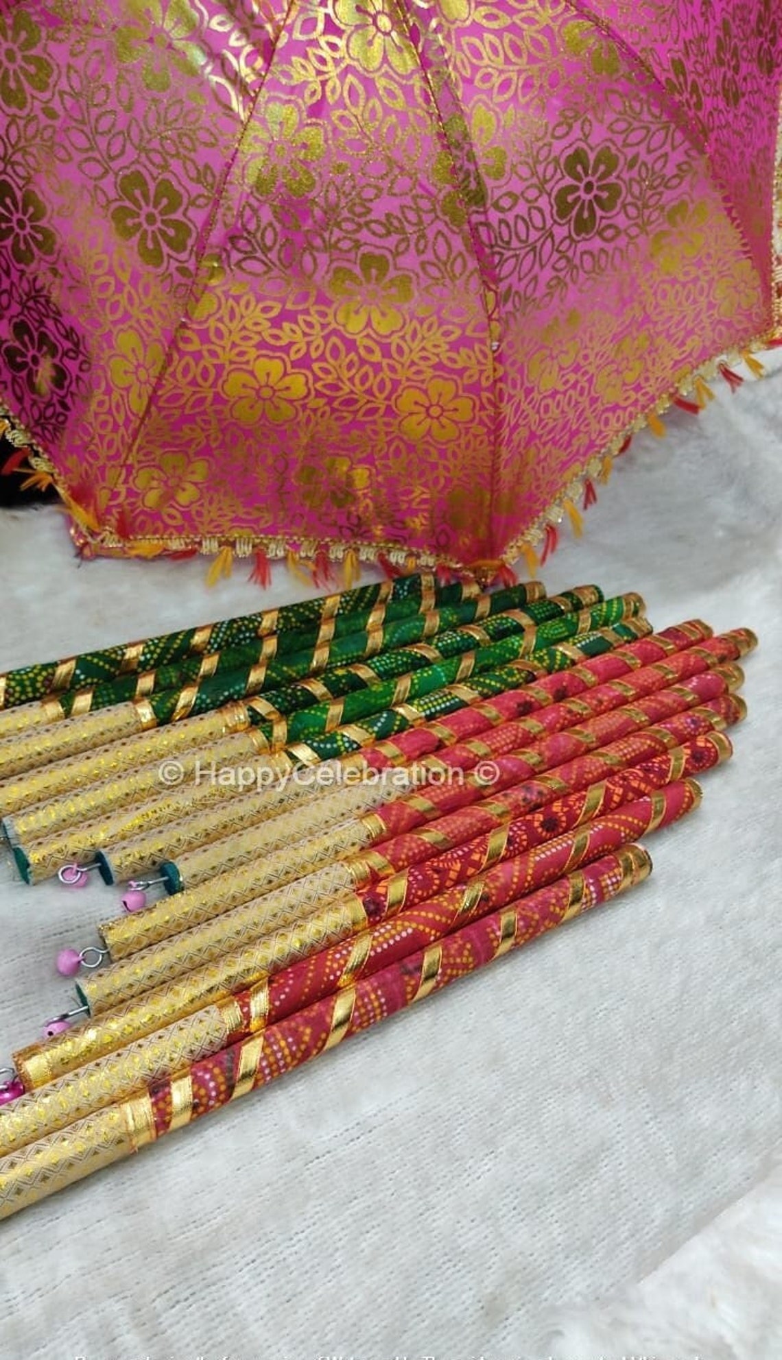 Bulk Traditional Wooden Bandhni Navratri Dandiya Sticks Handmade Garba ...