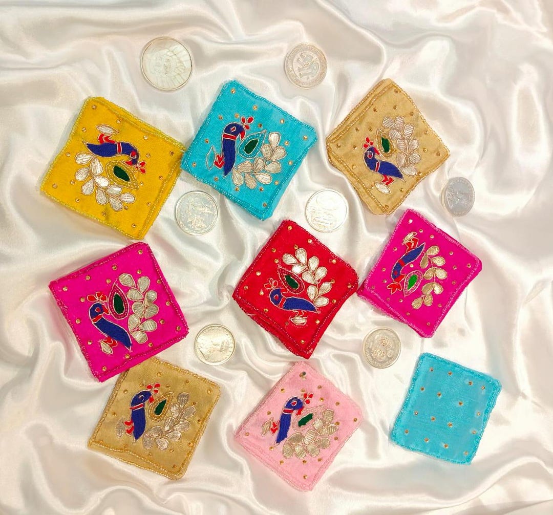 Embroidered Coin Pouch, Return Gift, Diwali Gift, Housewarming Gift ...