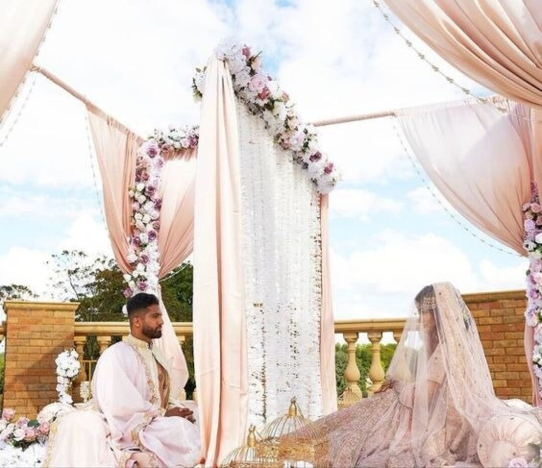 Nikah Pardah Elegant Floral Hangings and Jasmine Strings for Islamic ...