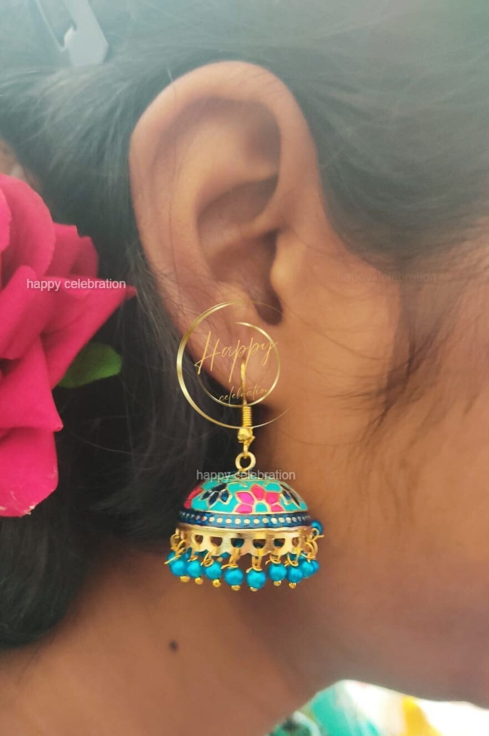 Meenakari Earrings Indian Handmade Jewelry Wedding Favor Bridesmaid ...