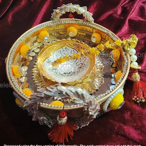 Indian/pakistani/punjabi Wedding, Haldi Ceremony, Haldi/pithi Thali ...