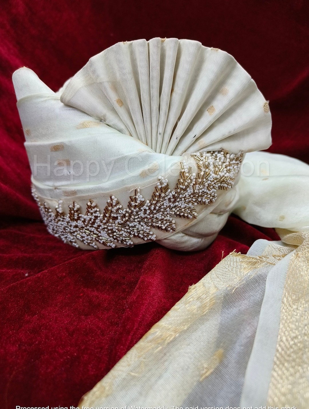 Elegant Off-white Wedding Royal Turban Jaipuri Safa for Groom Indian ...