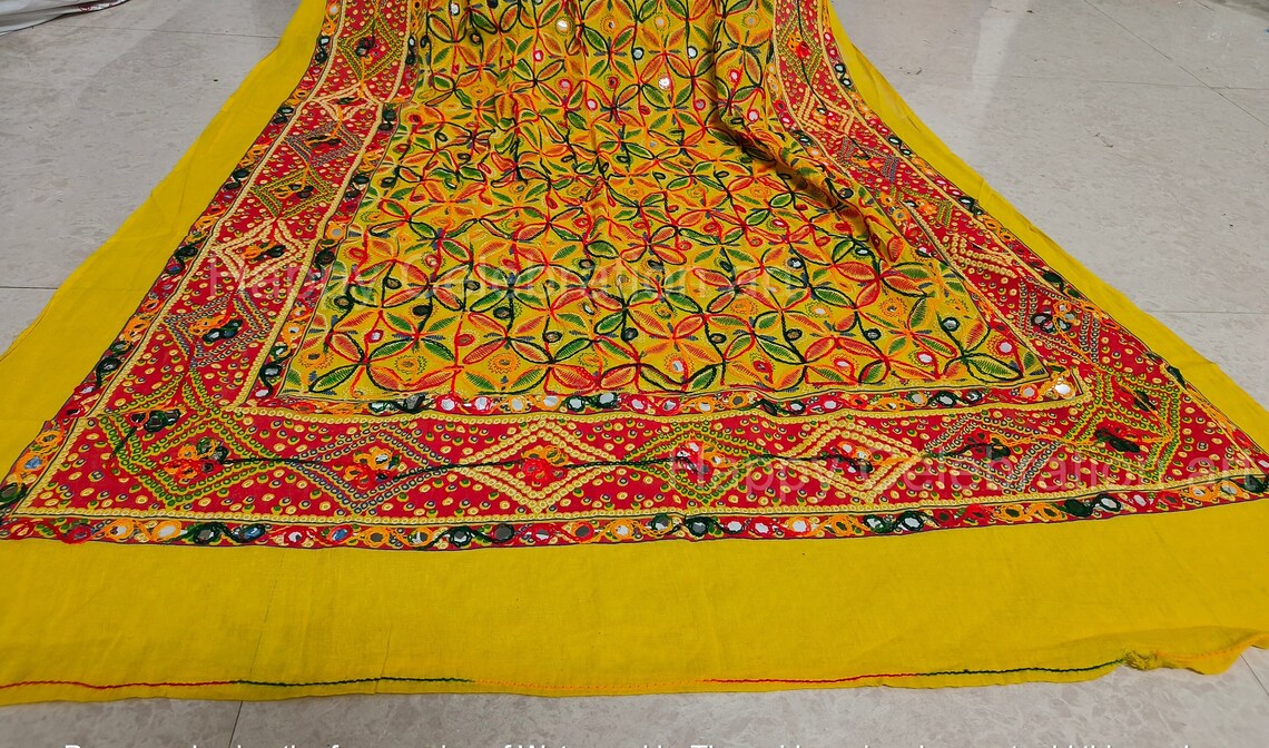 Embroidered Bandhej Pakistani Phulkari Dupatta/scarf/stole, Pakistani ...
