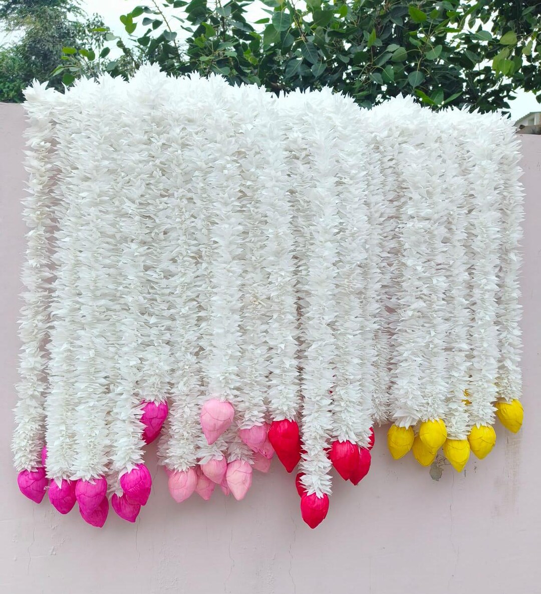 Jasmine Lotus Garland: Sola Wood Flower Hanging for Wedding Decor - Etsy