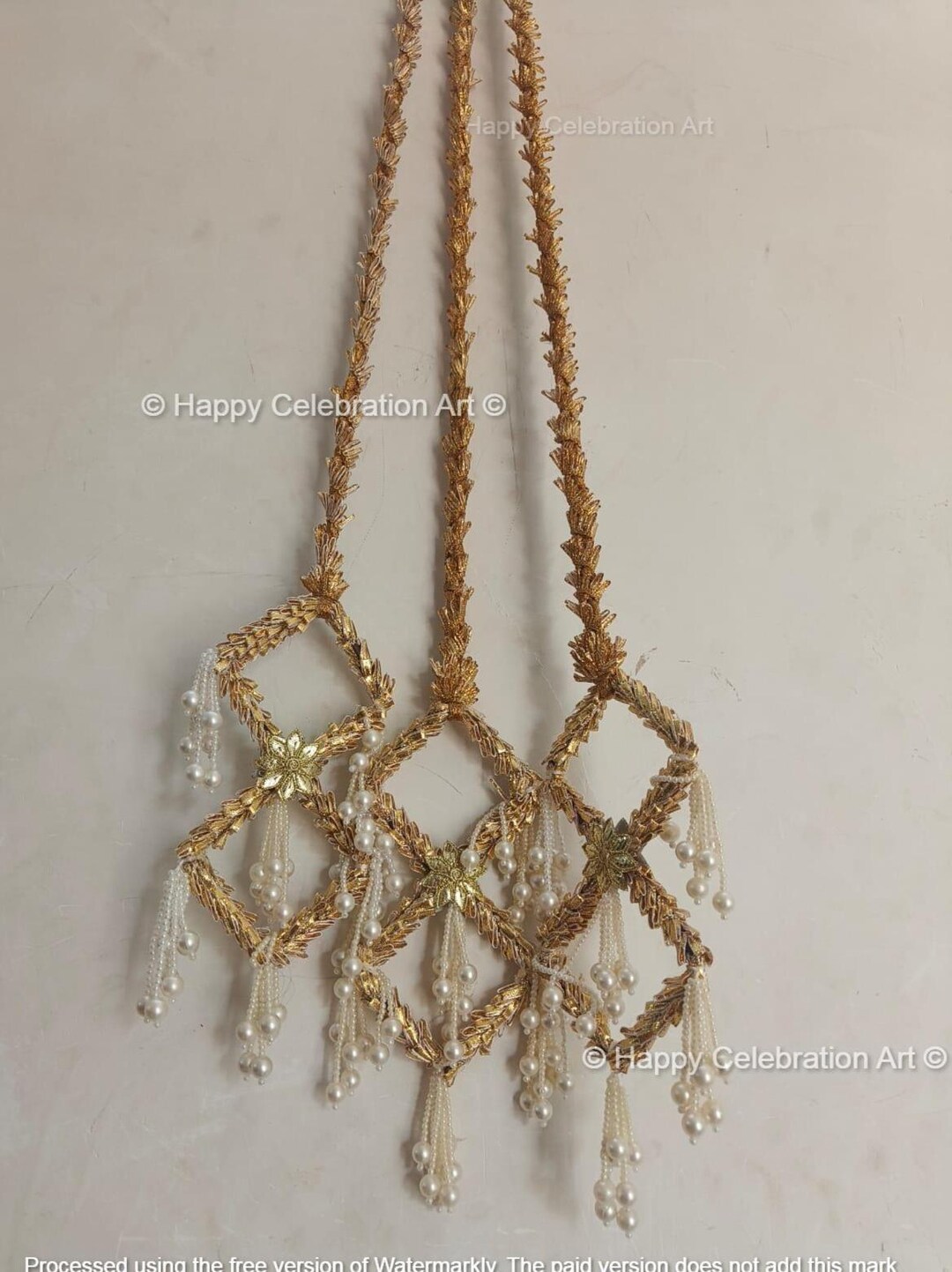 Gold Work Paranda With Gota & Tassel, Punjabi Bridal Hair Accessory ...