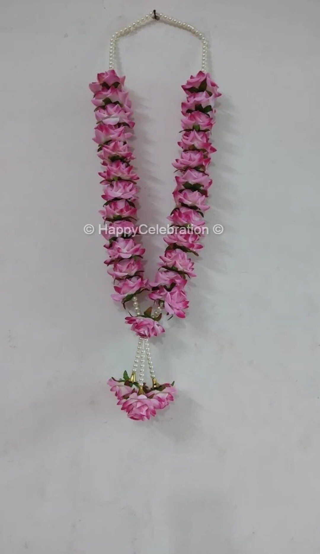 Velvet Pink Rose Flower Varmala Garland for Bride and Groom,pearl ...