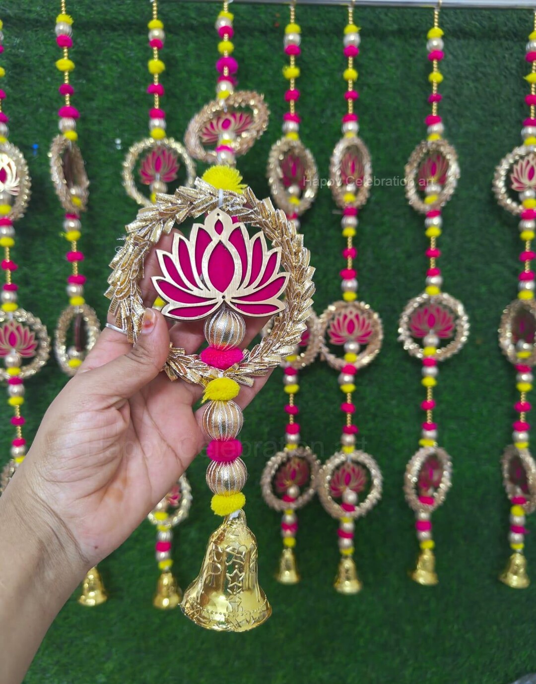 MDF Lotus Hanging: Indian Festive Decor With Bells - Etsy