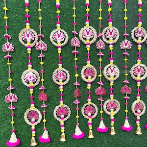 Set of 10/lotus Latkan Traditional Hanging Festival Toran Home ...