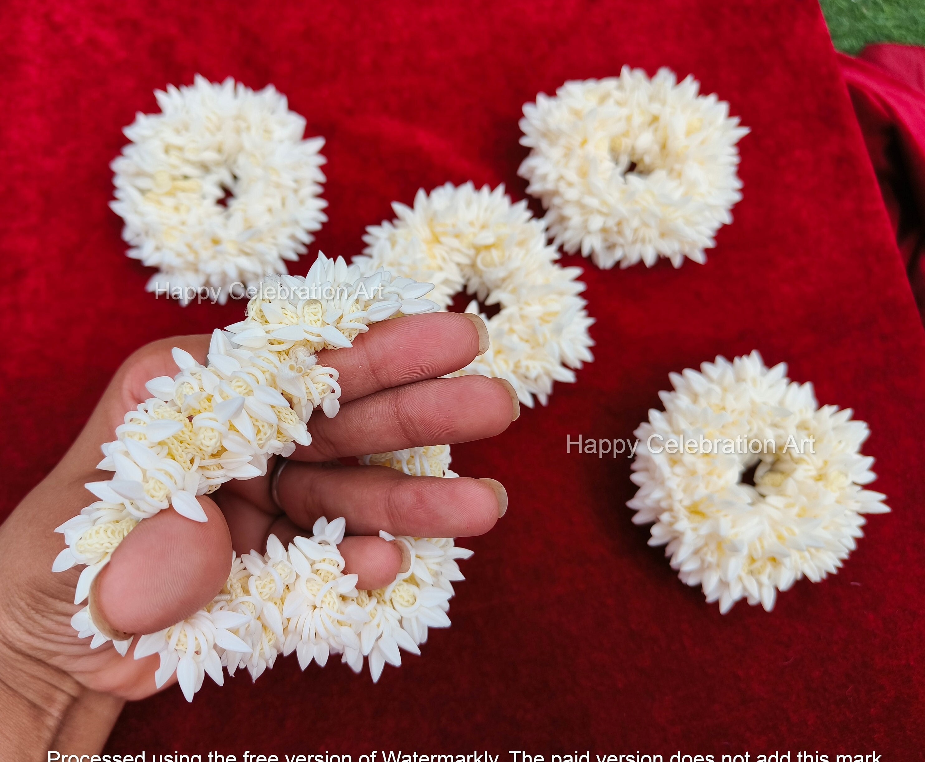 Hair Gajras, White Gajras,haldi Holud Jewelry,mayoon Jewelry, Indian ...