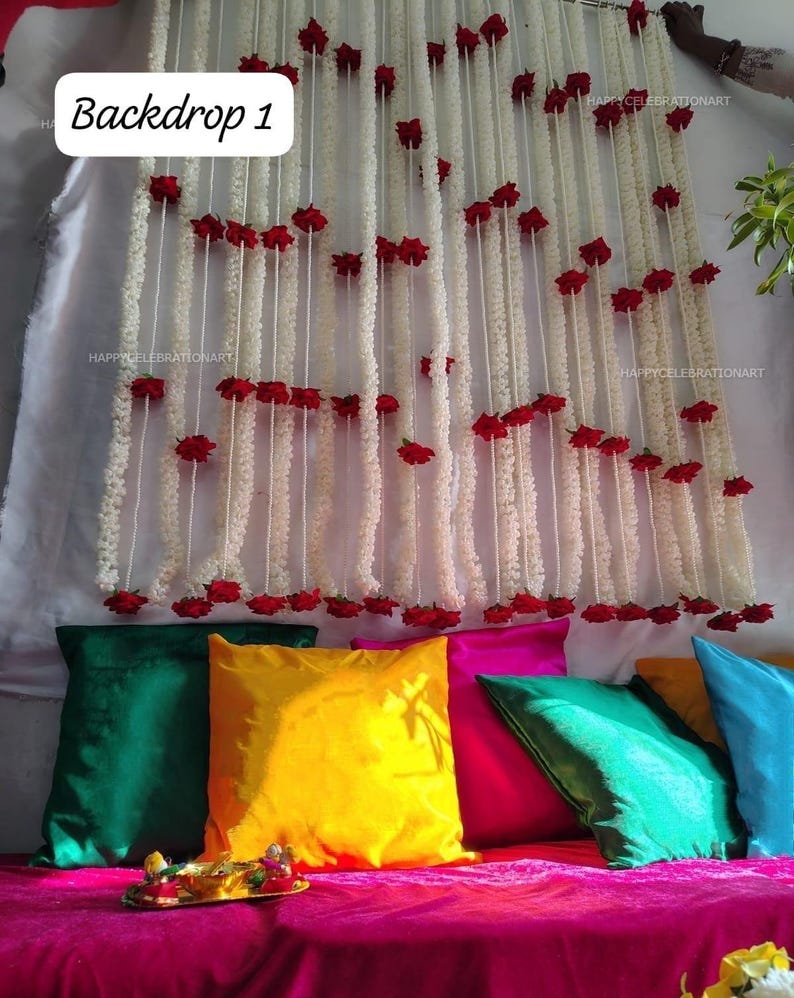 4 Backdrop Design for Best Holi Backdrop Decoration,5 Cushion Cover ...