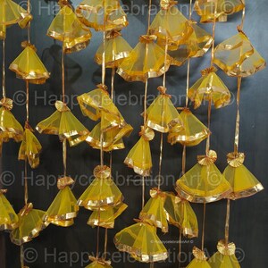 Haldi Backdrop, Net Fabric String/garland With Gota Lace, Indian ...