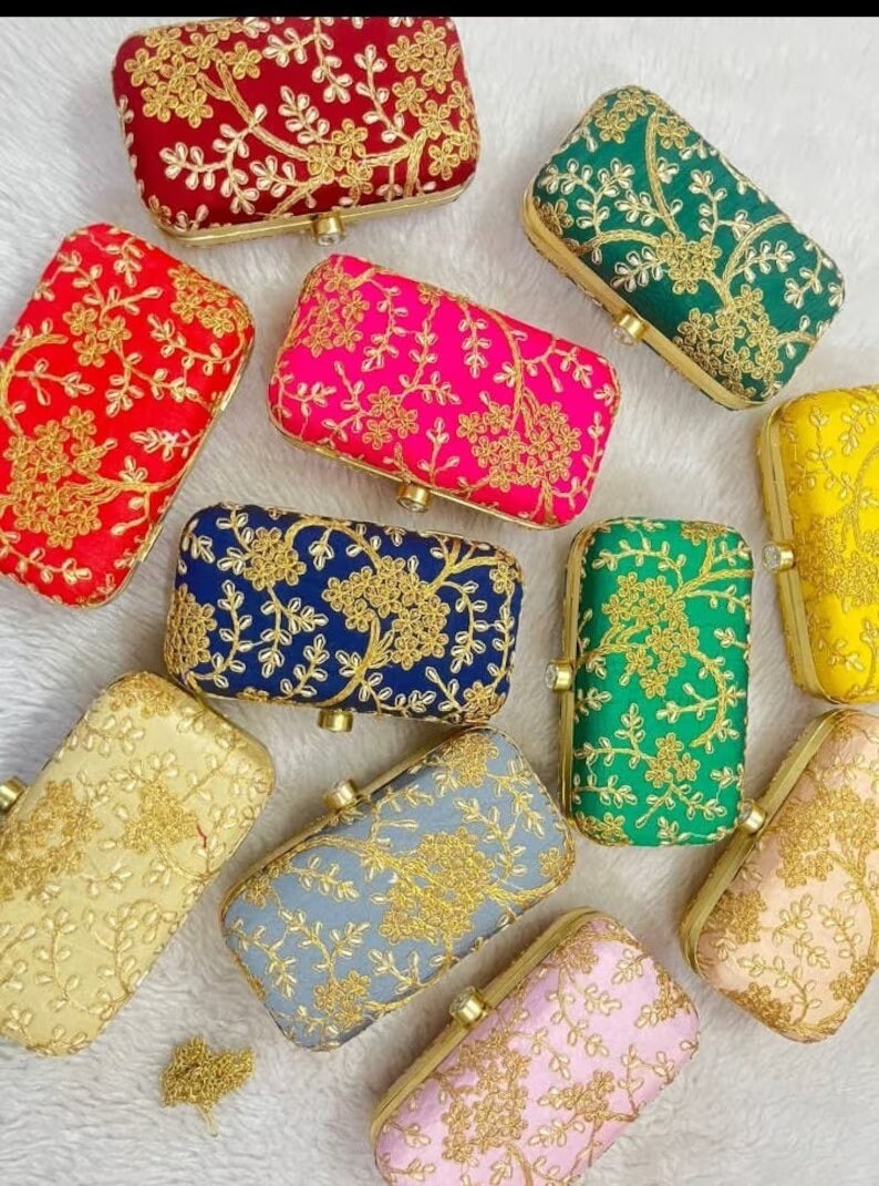 Indian Clutch Bags: Perfect Wedding Wear Handbags Embroidered - Etsy