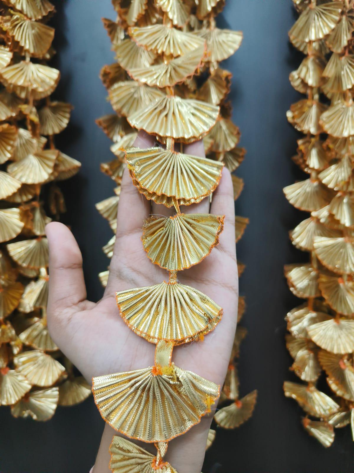 Pack of 10-200 Gold Gota Lace Garland for Wedding Decor, Haldi & Event ...