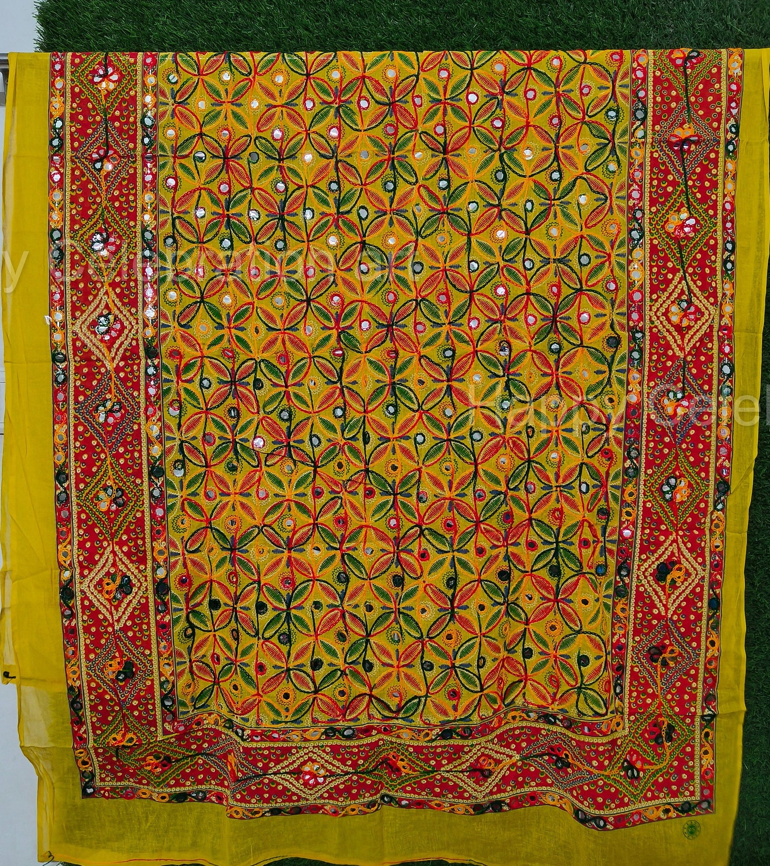 Embroidered Bandhej Pakistani Phulkari Dupatta/scarf/stole, Pakistani ...
