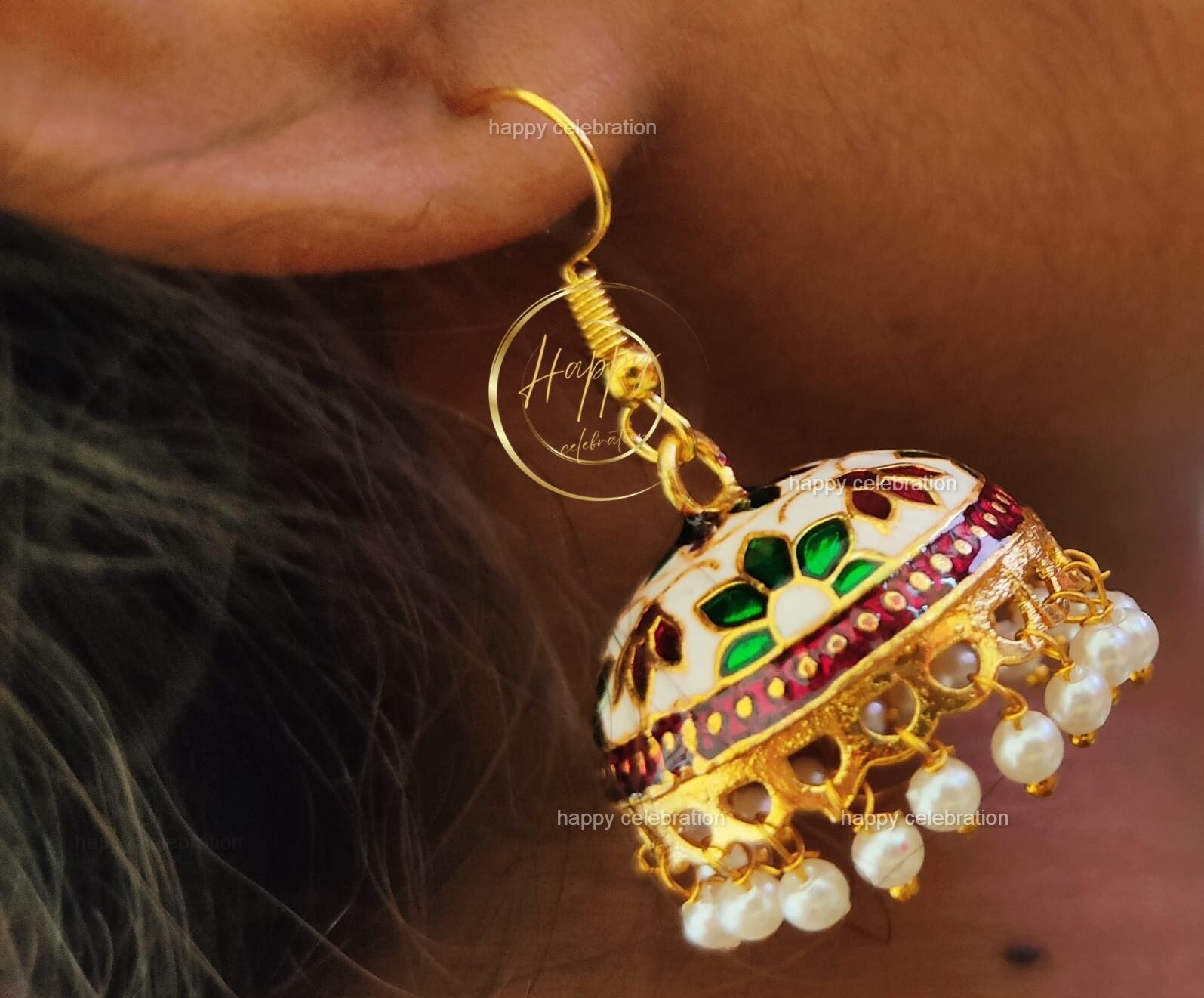 Meenakari Earrings Indian Handmade Jewelry Wedding Favor Bridesmaid ...