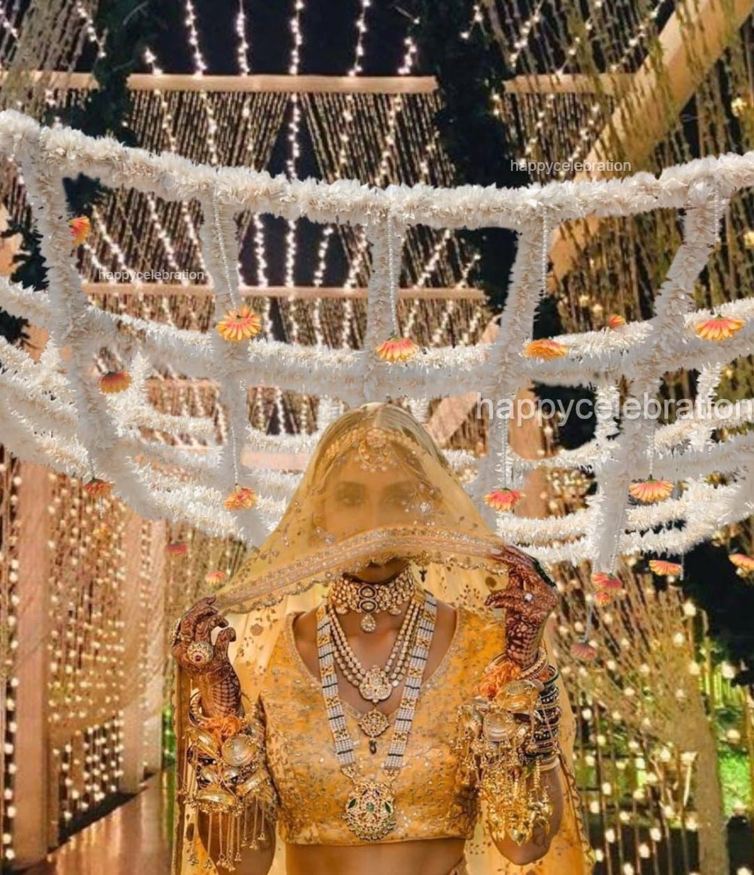 Floral Bridal Chaddar: Indian Wedding Flower Net Canopy - Etsy