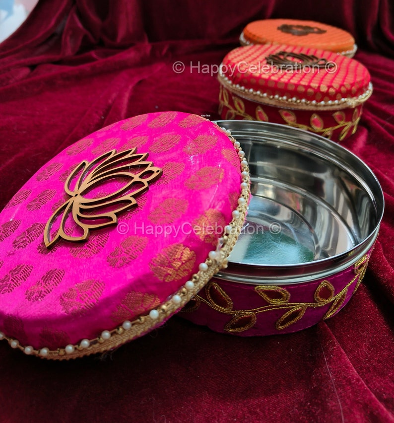 Traditional Indian Wedding Favors- Steel Ladoo Boxes, Lohri , Makar ...
