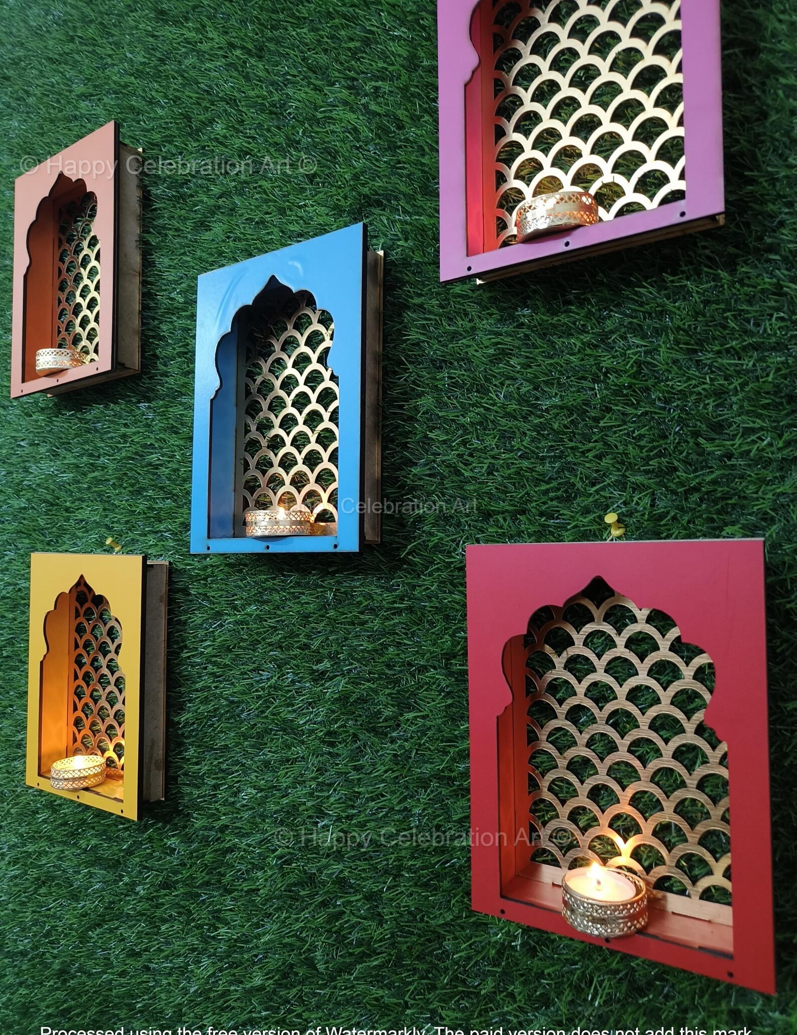Rajwadi Jali Jharokha Wall Hanging: Rajasthani Haveli Decor With Candle ...