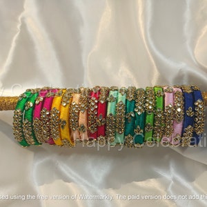 Kundan Bangles for Haldi, Mehendi, and Sangeet Favors,multicolor Silk Thread Bangles– Wedding ...