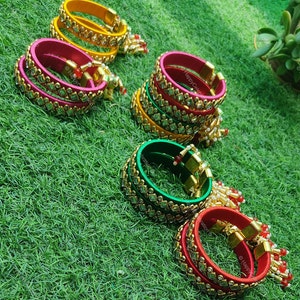 Silk Thread Kundan Bangles -pair of 2 Bangles,festival Collection Baby ...
