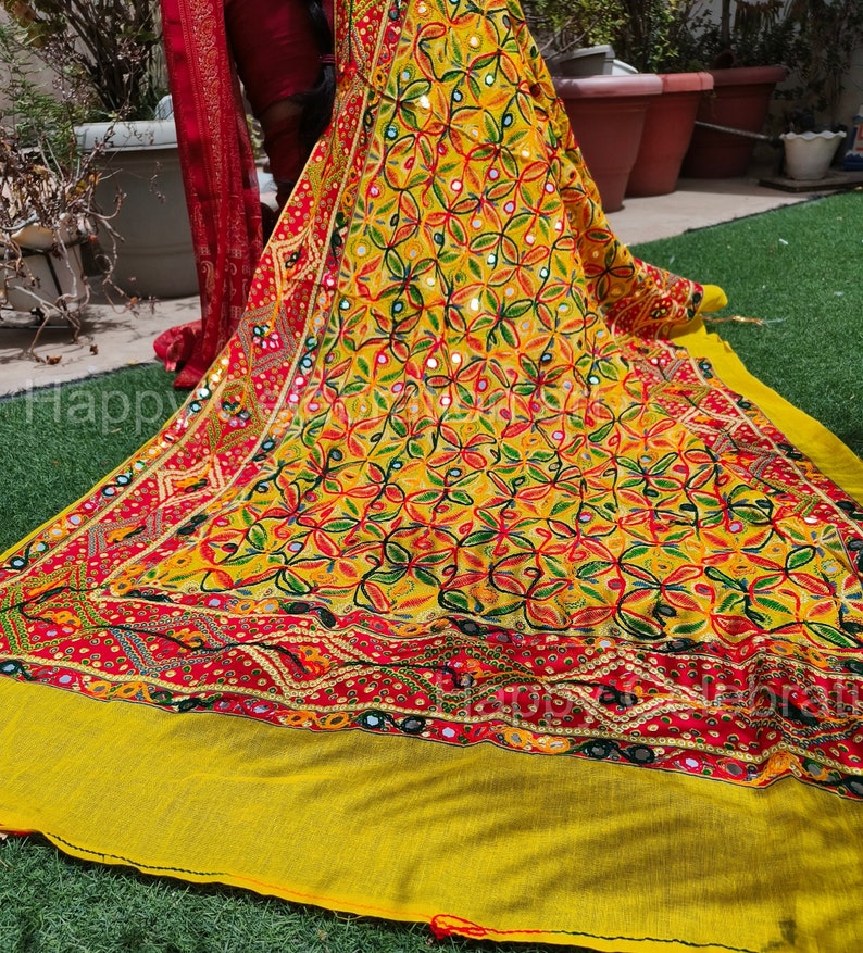 Embroidered Bandhej Pakistani Phulkari Dupatta/scarf/stole, Pakistani ...