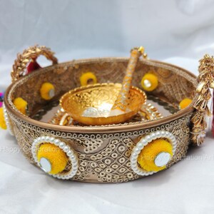 Unique Beautiful Haldi Ceremony Platter Wedding Haldi Thali Decor ...