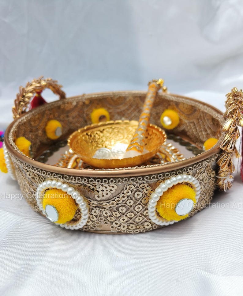 Unique Beautiful Haldi Ceremony Platter Wedding Haldi Thali Decor ...