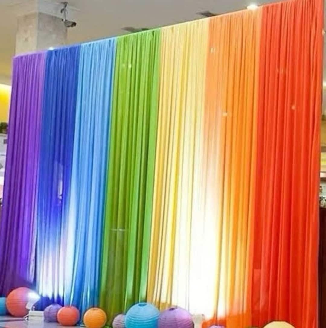 3 X 7 Feet Satin Silk Curtain, Curtain Backdrop, Fabric Curtain Drape ...